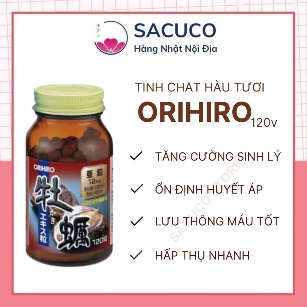 Tinh Chất Hàu Biển Orihiro Oyster Nhật Bản Orihiro 120 viên | Shopee ...