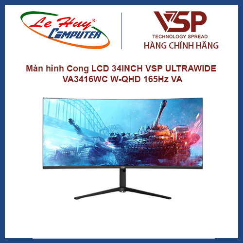 Màn hình máy tính Cong VSP 34INCH ULTRAWIDE VA3416WC W-QHD 165Hz VA | Shopee Việt Nam