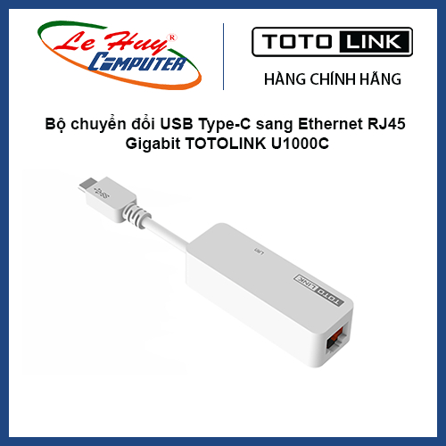 Bộ chuyển đổi USB Type-C sang Ethernet RJ45 Gigabit TOTOLINK U1000C | Shopee Việt Nam