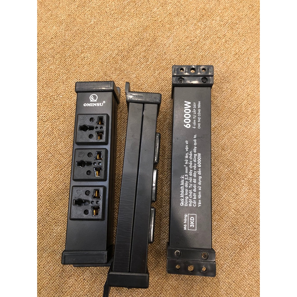 Ổ cắm 3 cửa 3 chấu không công tắc 6000w Ominsu 3KD | Shopee Việt Nam