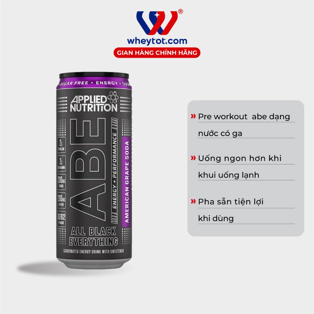 Lon pre workout ABE Applied Nutrition 330ml, nước tăng lực thể thao ...