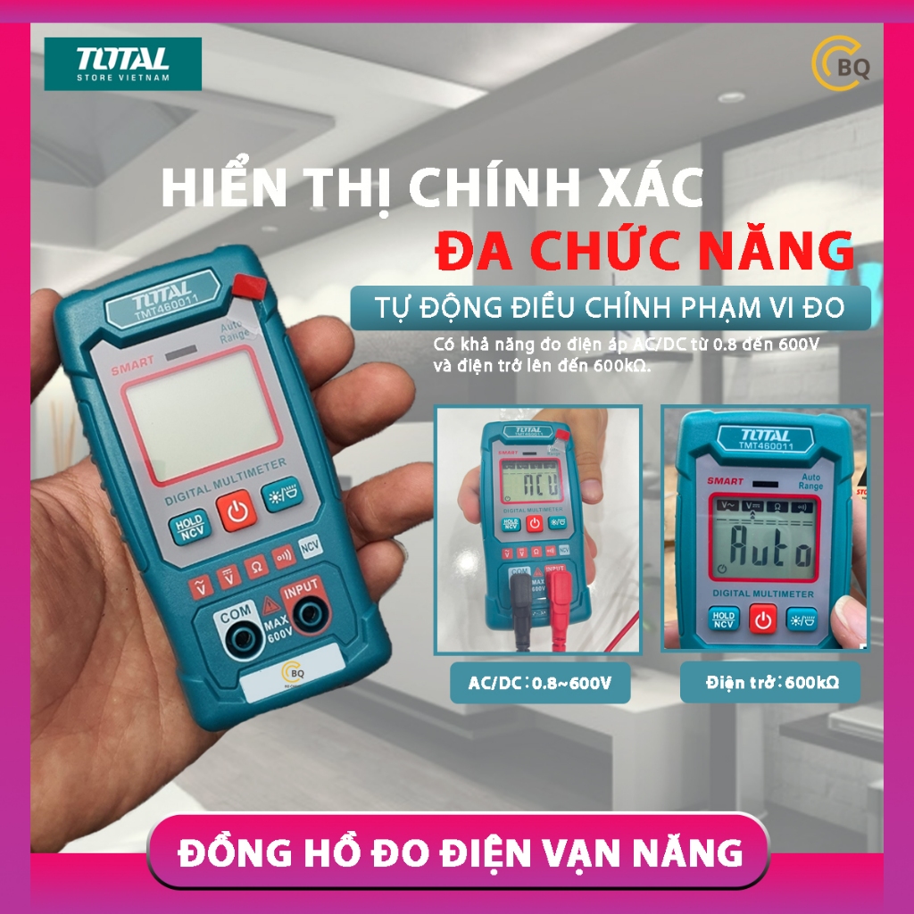 Đồng hồ đo điện vạn năng TMT460011 Total 600V Đồng hồ đo thông số liên ...