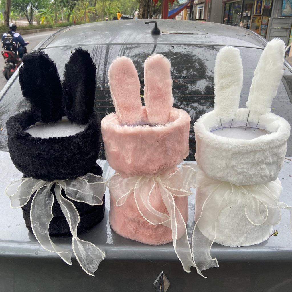 Hoa tai thỏ hottrend hoa sáp tai thỏ (tặng túi vip, đèn nháy 1m, thiệp ...