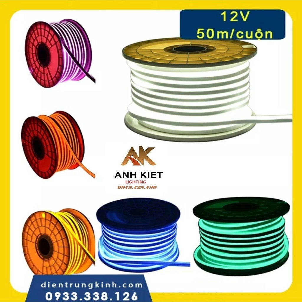 Led neon 1m 2m 12v, dây led neon uốn chư tạo hình trang trí kín nước ...