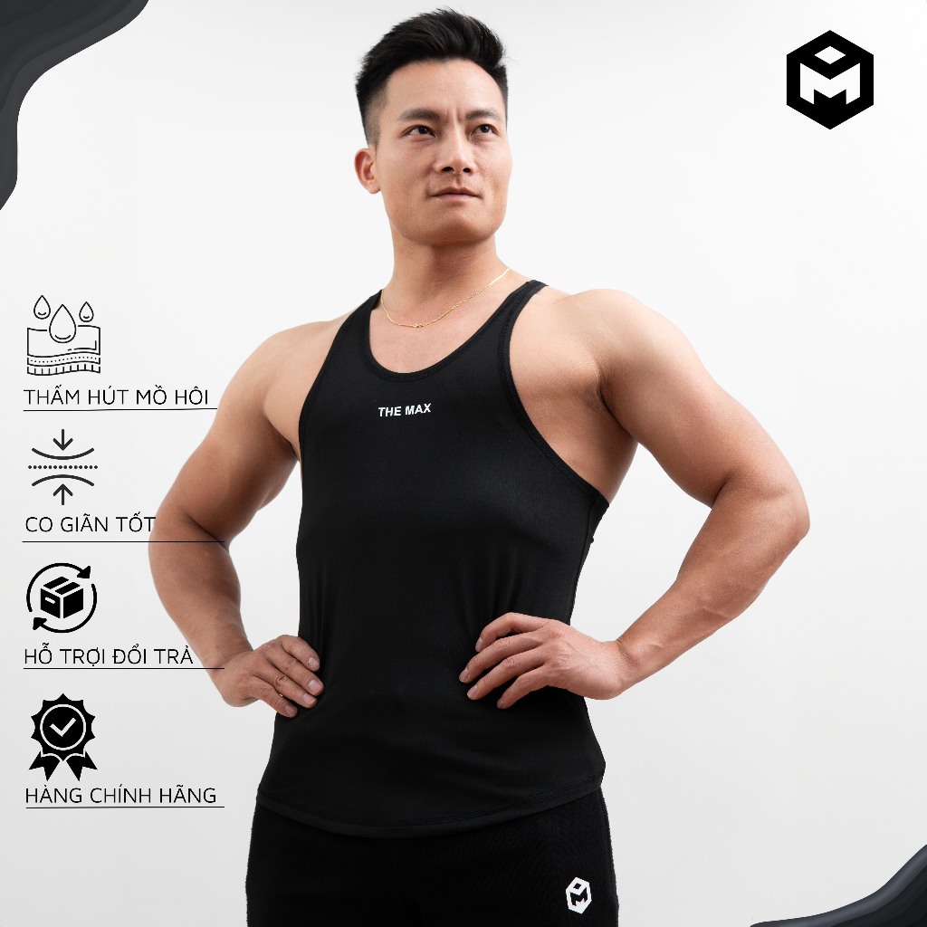 Áo ba lỗ quai nhỏ vải thun cao cấp T12024 - "THE MAX" trước ngực G0182 ...