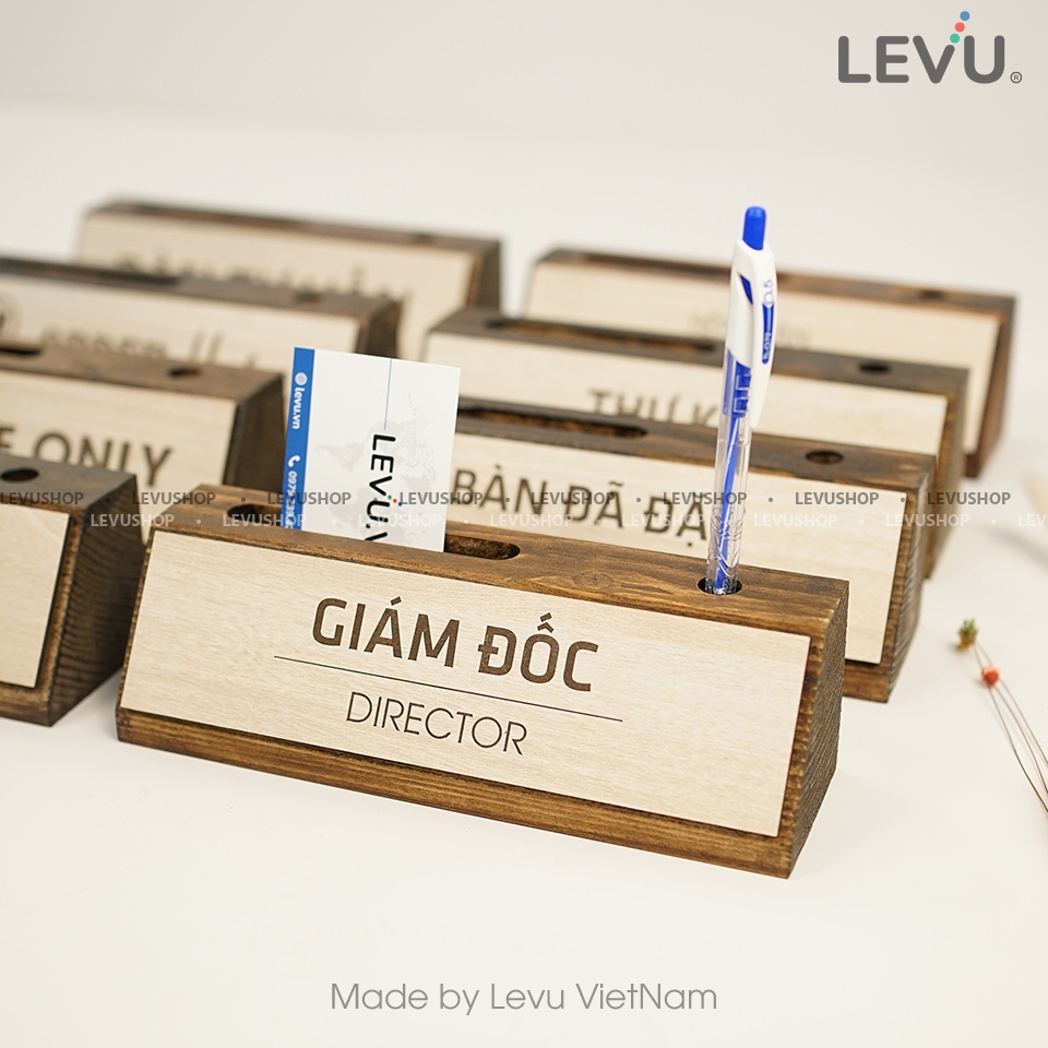Biển chức danh để bàn khắc tên, bảng gỗ để bàn chức danh có ngăn để ...