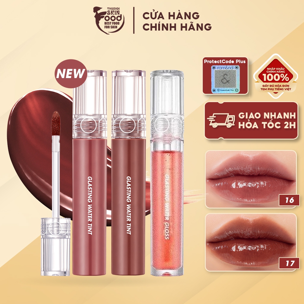 [new 14 17] Son Tint Bóng Siêu Lì Căng Mọng Môi Hàn Quốc Romand
