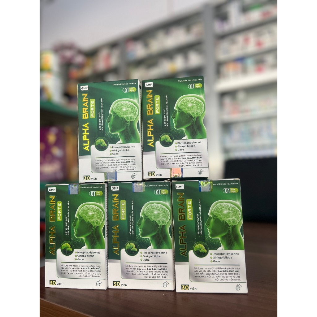 Viên uống bổ não ALPHA BRAIN FORTE hộp 30 viên.Giúp tăng cường tuần ...