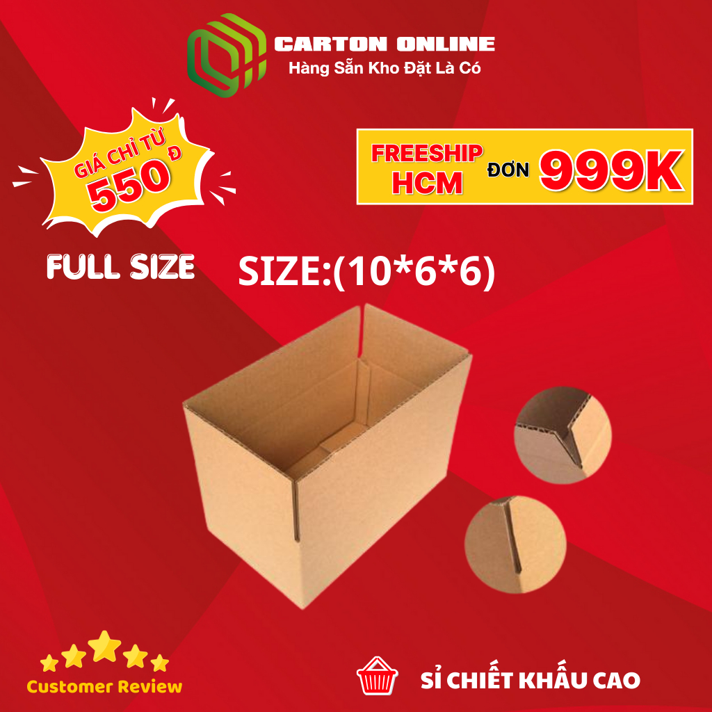 Combo 2 Hộp Carton 10x6x6- Hộp Giấy Nhỏ,Hộp Carton Đóng Hàng, Hộp Giấy ...