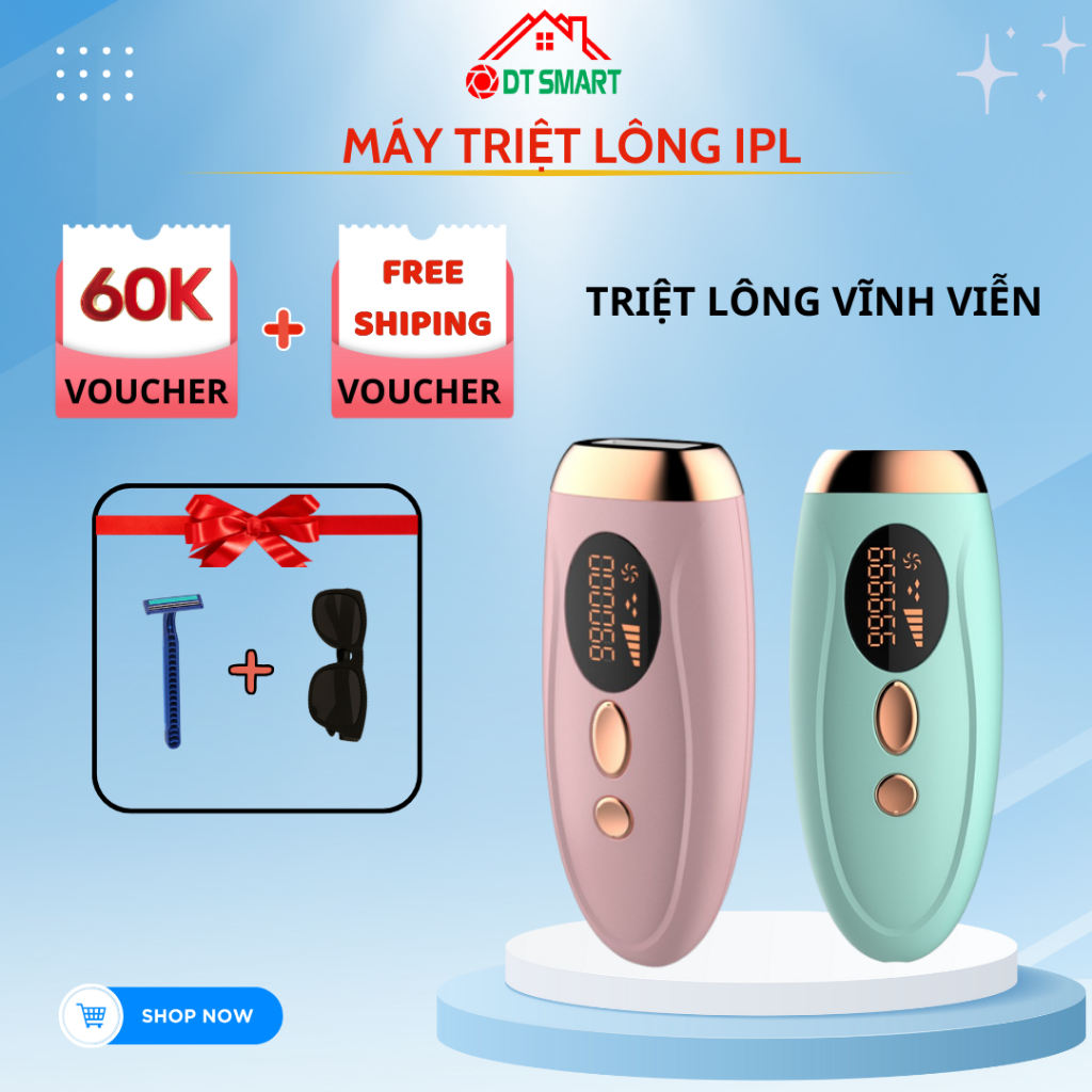 Máy triệt lông cầm tay mini DT SMART IPL hàng chính hãng, máy triệt ...