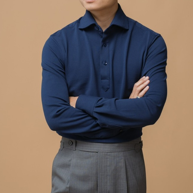 Áo Polo Shirt Dài Tay Màu Xanh Navy Cổ Widespread KILEE 2023 | Shopee ...