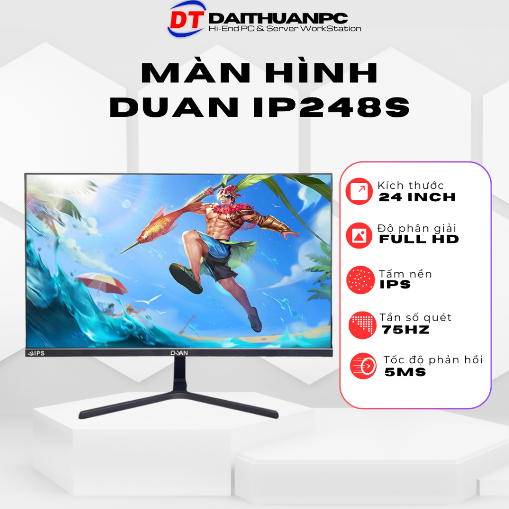 MÀN HÌNH DUAN DA- IP248S BLACK ( 24 ICNH /IPS/75HZ/1920x1080/2MS/250NITS) | Shopee Việt Nam