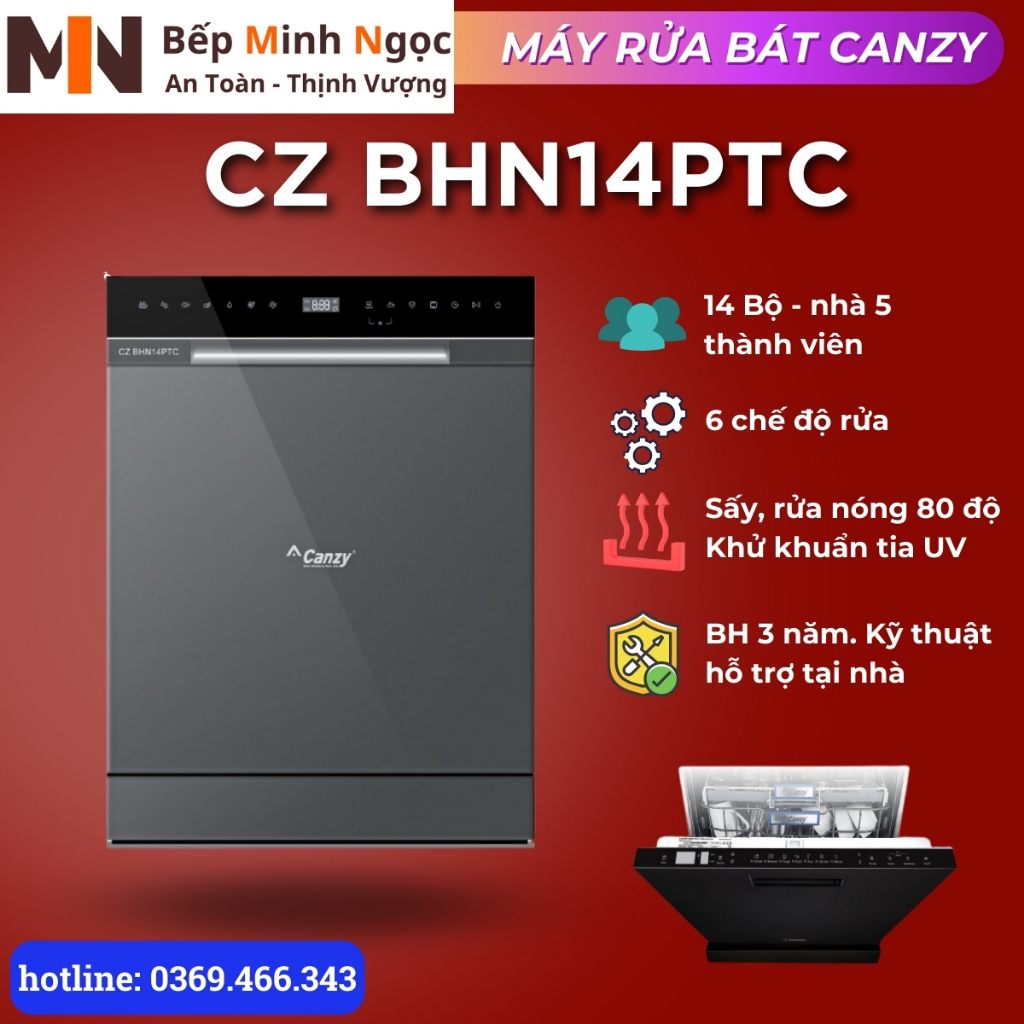 Máy rửa bát Canzy CZ BHN14PTC máy rửa bát âm tủ 14 bộ công nghệ sấy rửa ...