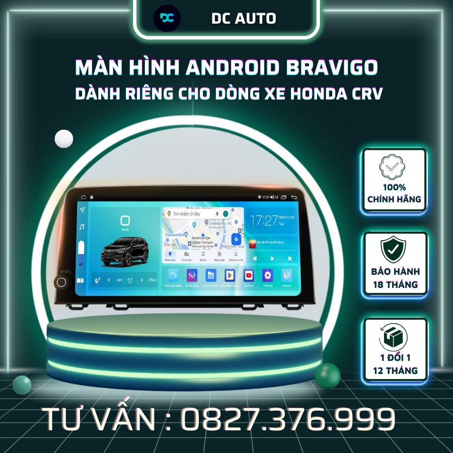 Màn Hình Android BRAVIGO Dành Riêng Cho Xe CRV Ram 4GB Rom 32GB BH 24 ...