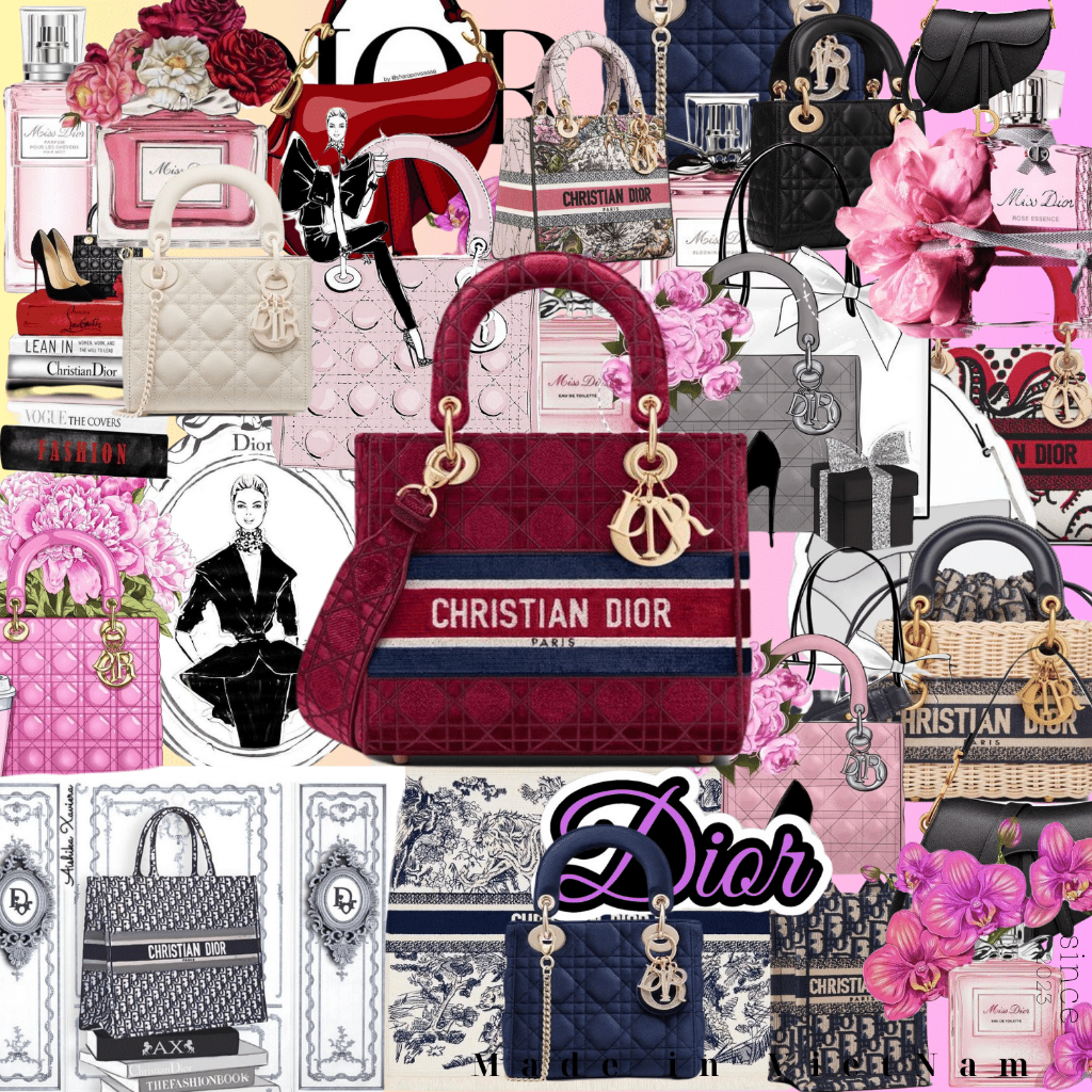 Bộ 60 sticker Dior chống nước dành cho laptop điện thoại vali du lịch ...