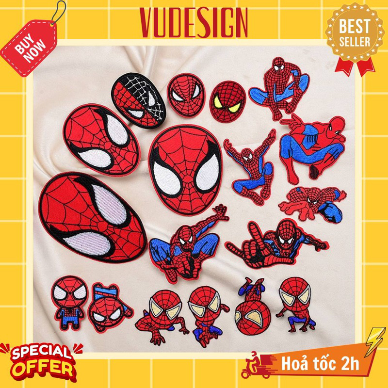 Sticker Dán Vải, Ủi Thêu Quần Áo, Balo, Túi, Mũ Hình Spiderman Batman ...