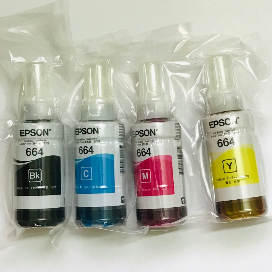 Bộ mực in 4 màu mã 664 dùng cho Epson L110,L120, L210,L220, L300,L310,L360,L365, L565.V.V. 70ml ...