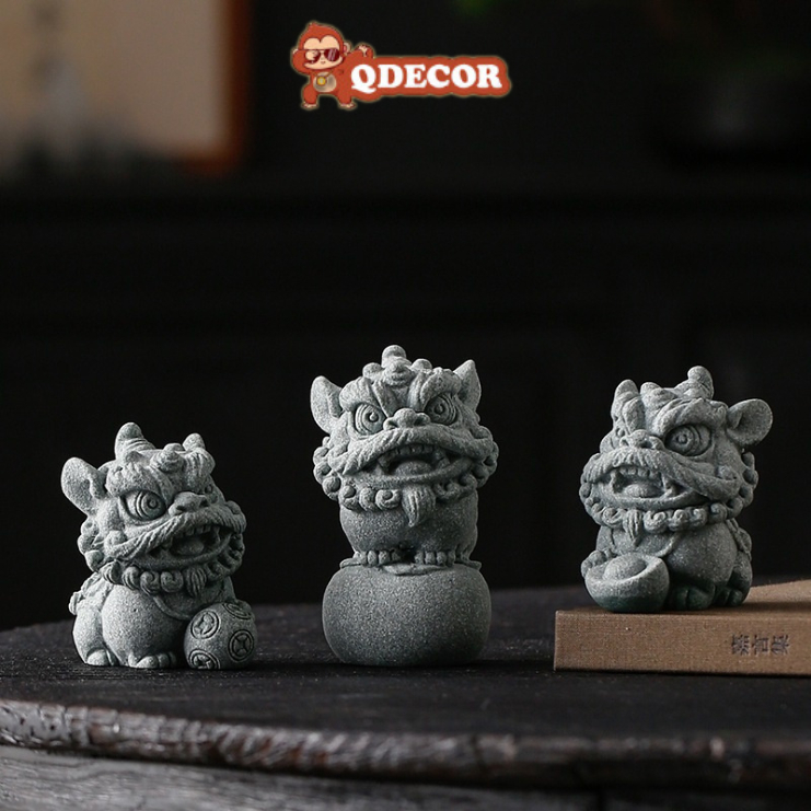 Mô Hình Tượng Sư Tử Đá Sa Thạch Xanh, Linh Vật Điềm Lành, Biểu Tượng ...