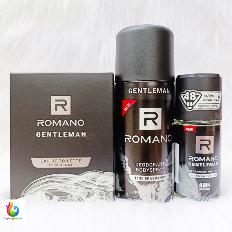 Combo Romano Gentleman: Nước Hoa 50ml + Xịt Khử Mùi 150ml + Lăn Ngăn ...