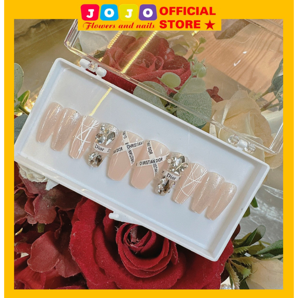 Bộ 24 móng tay giả thiết kế thủ công thời trang hottrend Jojo's móng giả nailbox rẻ đẹp kèm keo ...