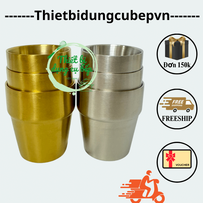 Ly Inox 304 2 Lớp có ngấn Cách Nhiệt Kiểu Mới. [Giá Tốt Nhất] [Ảnh Thật ...