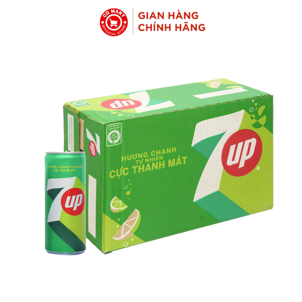 Thùng 24 lon nước ngọt 7Up vị chanh 235ml | Shopee Việt Nam