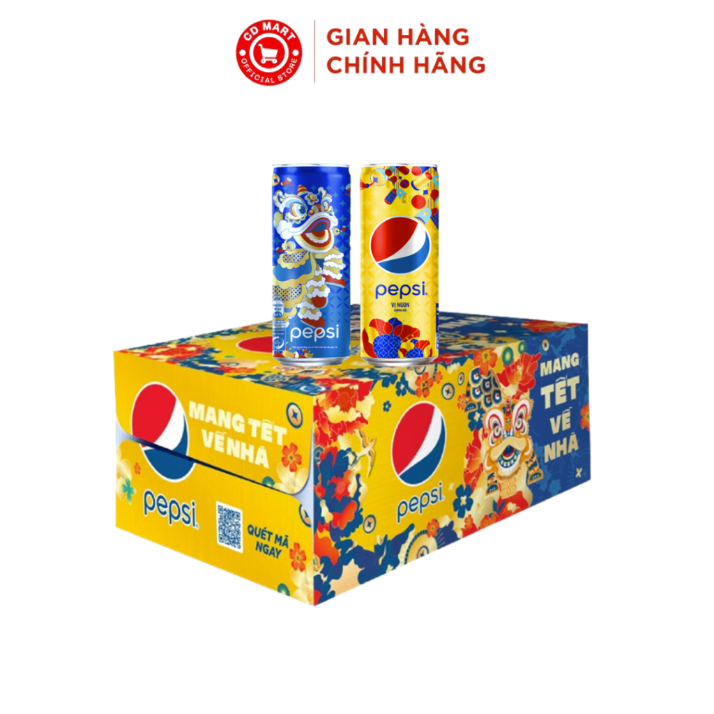 Thùng 24 lon nước ngọt Pepsi Cola Sleek 245ml | Shopee Việt Nam
