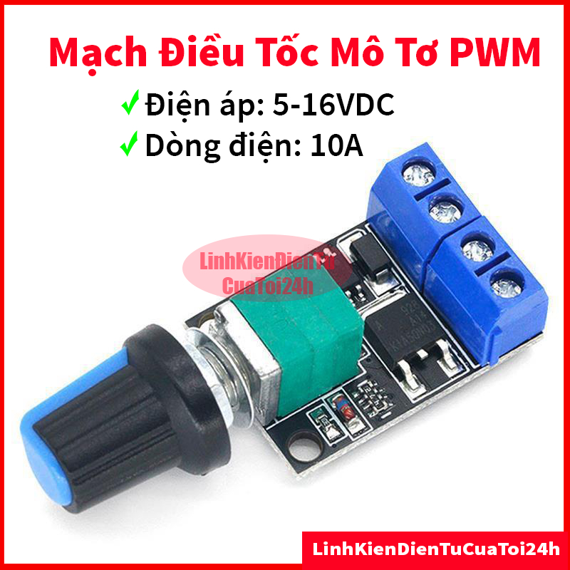 Mạch điều tốc động cơ DC 10A 5-16V (Mạch băm xung PWM), chỉnh độ sáng đèn Led | Shopee Việt Nam