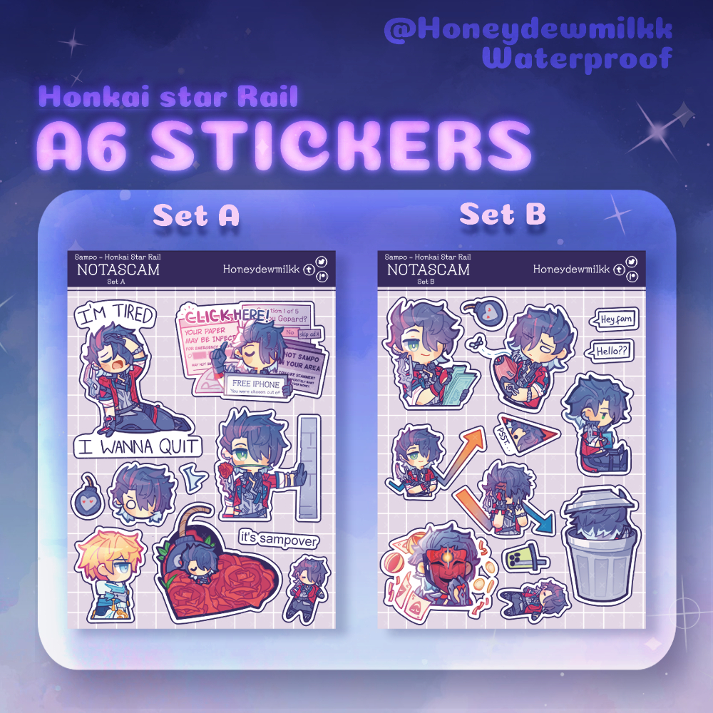 [10 mẫu] Stickers A6 Honkai Star Rail chống nước | Shopee Việt Nam