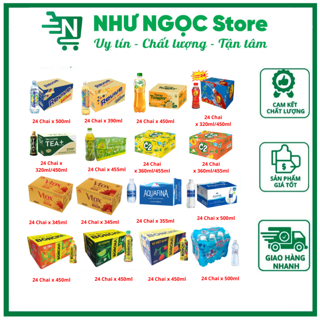 THÙNG 24 CHAI - Olong/ Boncha/ Dr Thanh/ C2/ 0 Độ/ Twister/ Nước Suối | Shopee Việt Nam