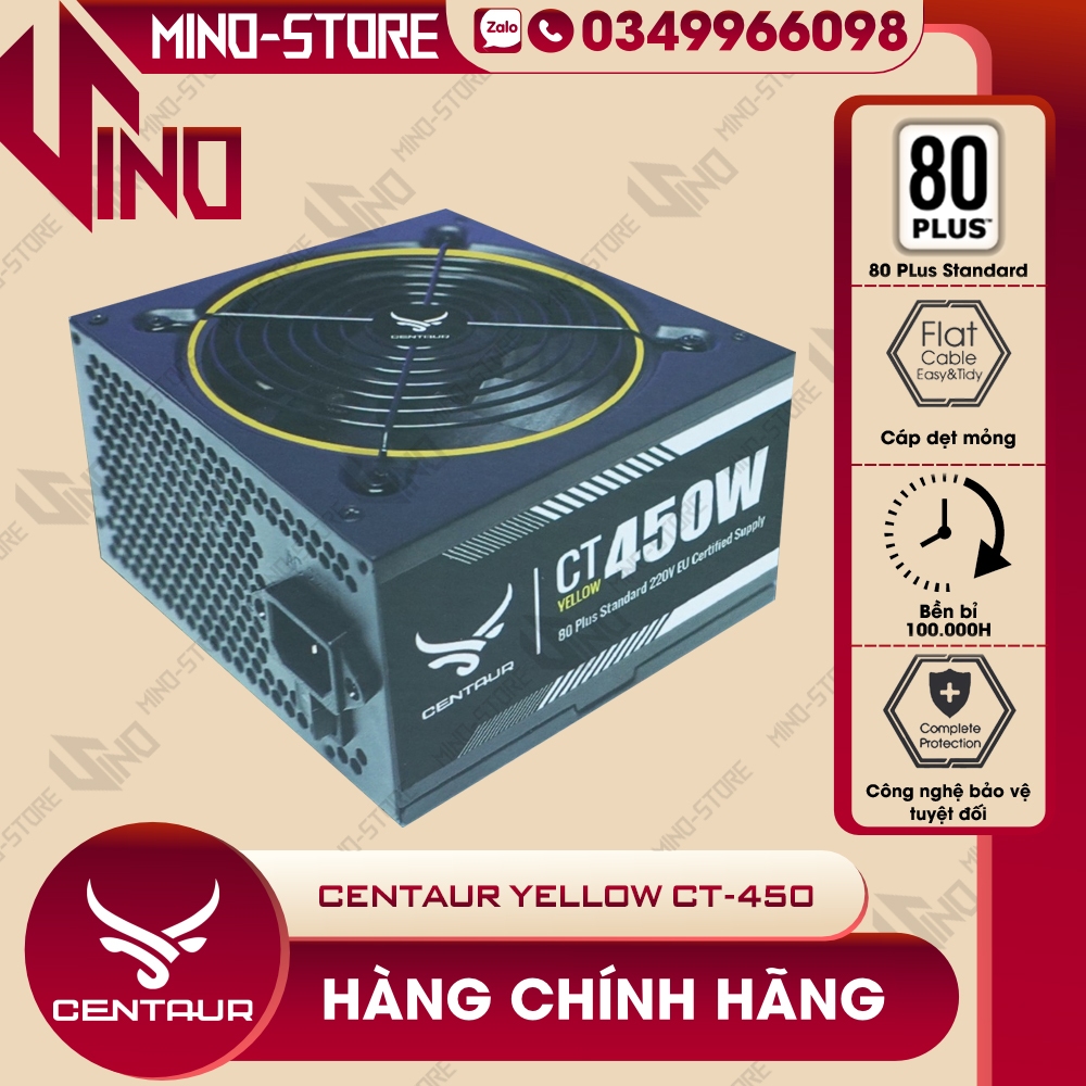 NGUỒN MÁY TÍNH CENTAUR Yellow CT450 |450W|Chuẩn 80 Plus Standard|Chính ...