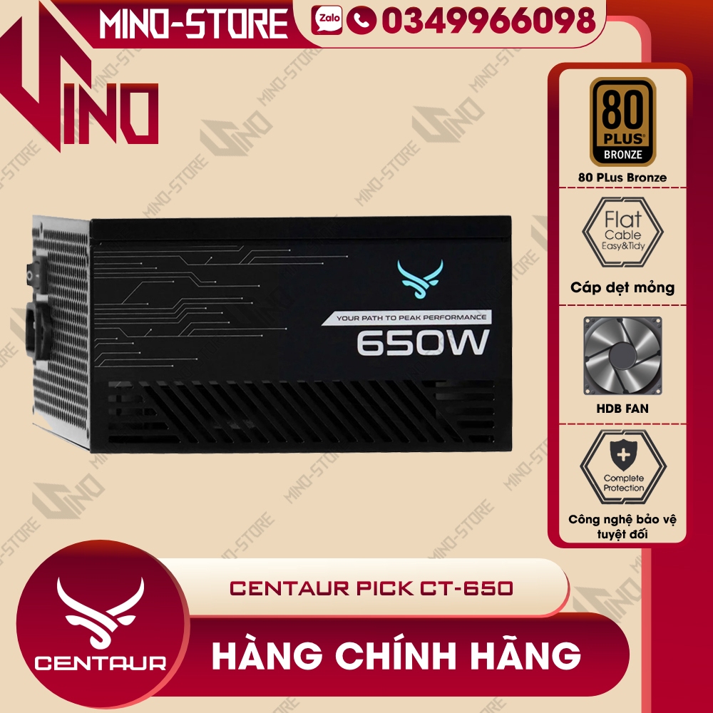 NGUỒN MÁY TÍNH CÔNG SUẤT THỰC CENTAUR PICK CT650 |650W|Chuẩn 80 Plus ...