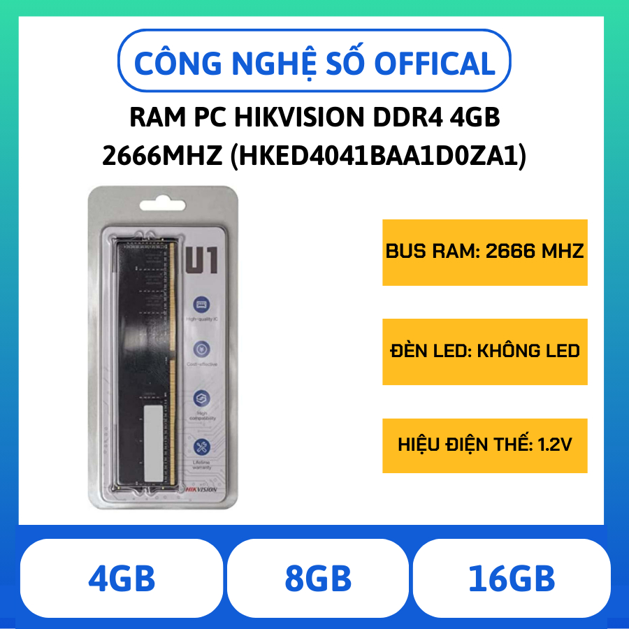 RAM PC HIKVISION DDR4 4Gb 2666MHz (HKED4041BAA1D0ZA1) | Shopee Việt Nam