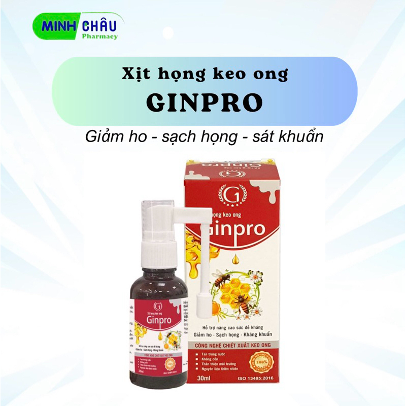 (Chính hãng) Xịt họng keo ong GINPRO - Hỗ trợ nâng cao sức đề kháng ...