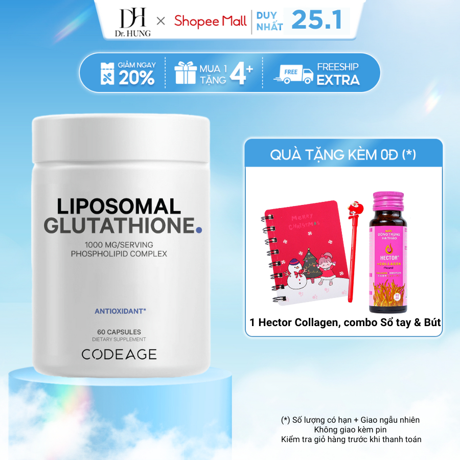 Viên Uống Trắng Da Codeage Liposomal Glutathione 1000mg Shopee Việt Nam