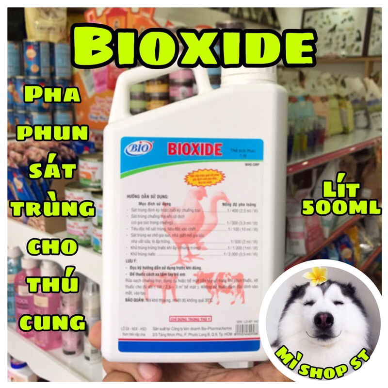 Bioxide dung dịch pha phun chuồng trại thú cưng 500ml,lít | Shopee Việt Nam