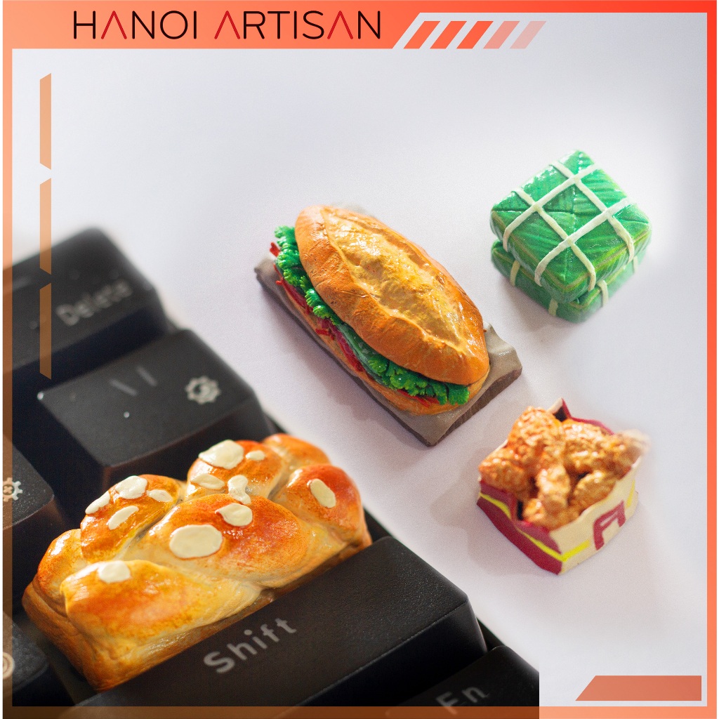 Nút Bàn Phím Cơ KeyCap Lẻ KeyCap Artisan Bánh Chưng, Bánh Mì, Gà Rán Độc Quyền - Keycap Artisan ...