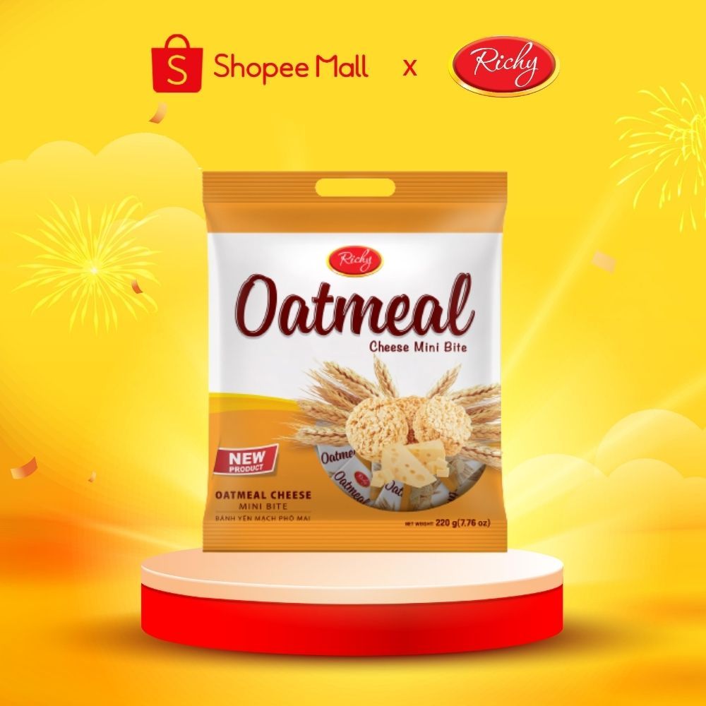 [HCM] Bánh Yến mạch Richy mini bite - Vị phô mai túi lớn 220g | Shopee ...