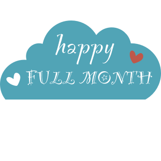 Charm đám mây, sticker đám mây happy full month trang trí in dấu vân ...