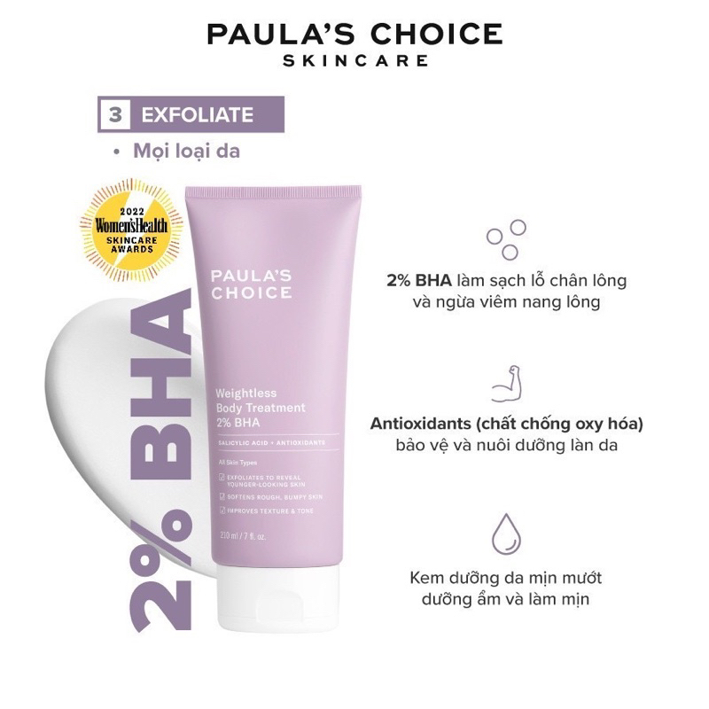 Kem dưỡng thể 2% BHA Paula’s Choice 210ml | Shopee Việt Nam