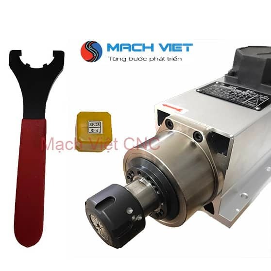 Động cơ phay Spindle vuông SK 3.7kW ER25 220V/380V 18000rpm – tản nhiệt ...