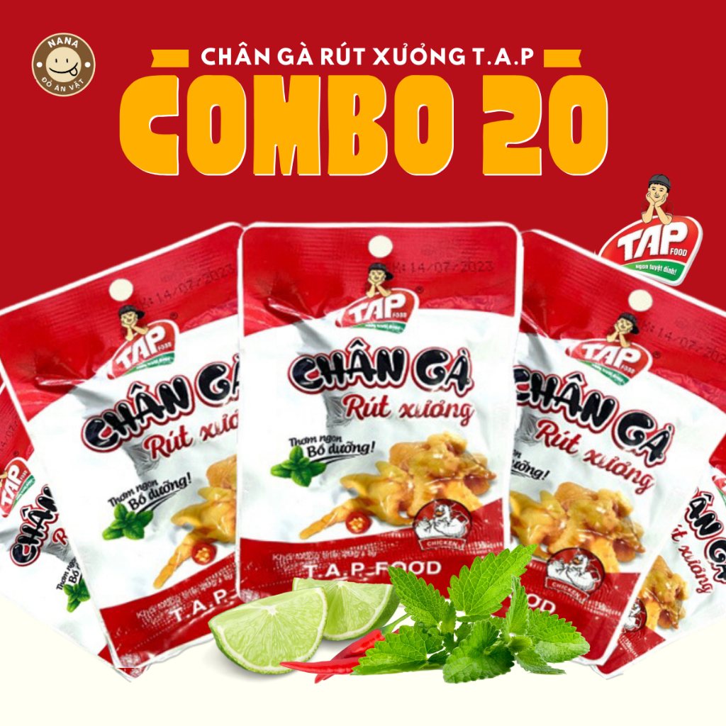 [Combo 20] Chân Gà Rút Xương TAP FOOD 29g Giòn Dai, Cay Cay, Đảm Bảo An ...