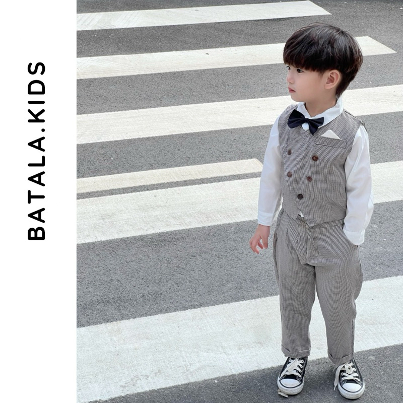 (ÁO GILE + QUẦN) Set công tử cho bé Batala Kids, Bộ vest gile cho bé ...