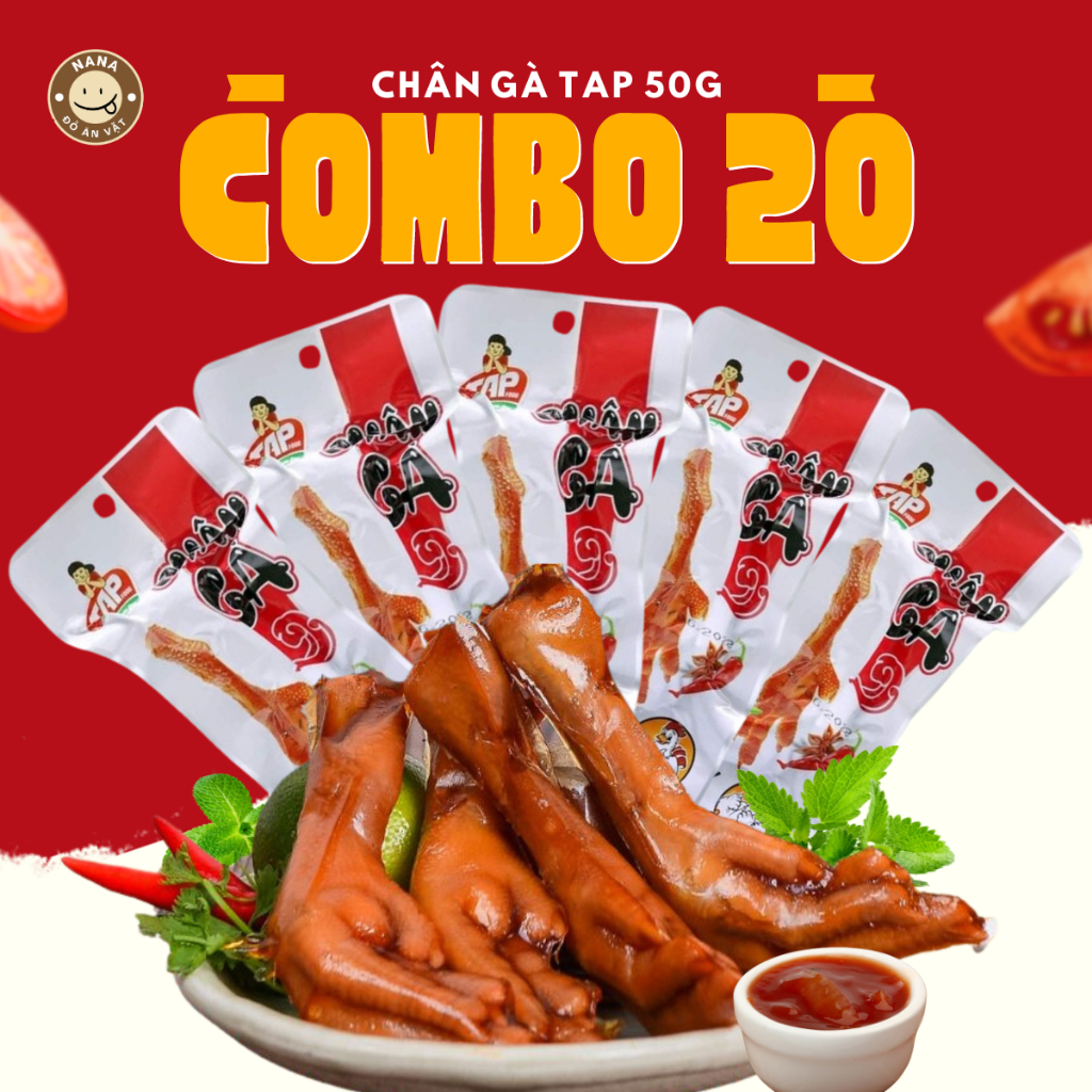 [Combo 20 Loại To 50g] Chân Gà TAP FOOD Giòn Dai Thơm Ngon Đảm Bảo An ...