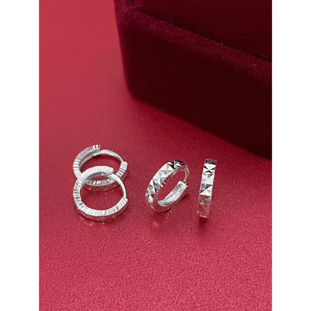 Bông khoen bạc cắt máy unisex HAS - HK59 | Shopee Việt Nam