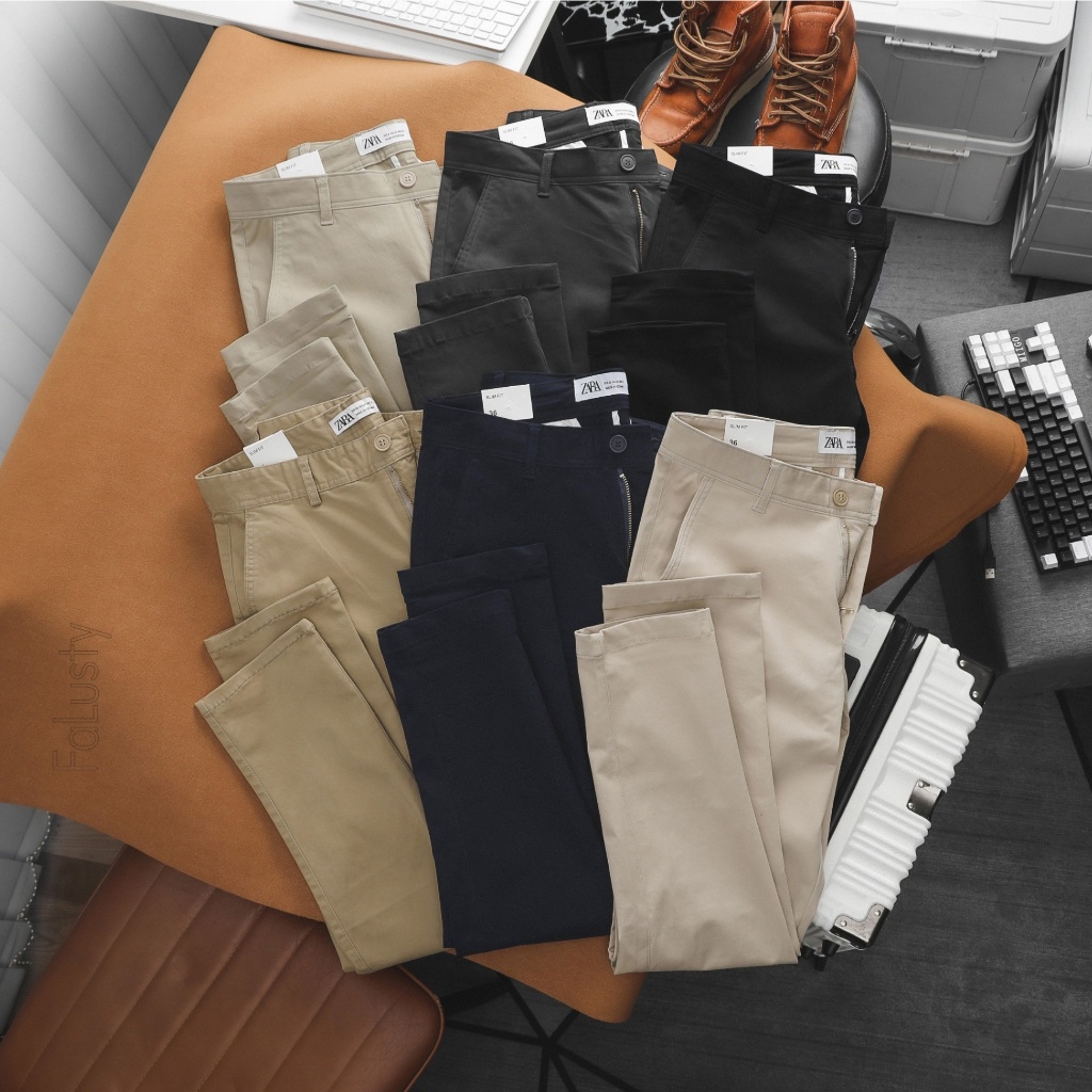 Quần Kaki Dài Nam ZR, Form SlimFit, ống côn 15-18cm, cạp chỉnh nút ...