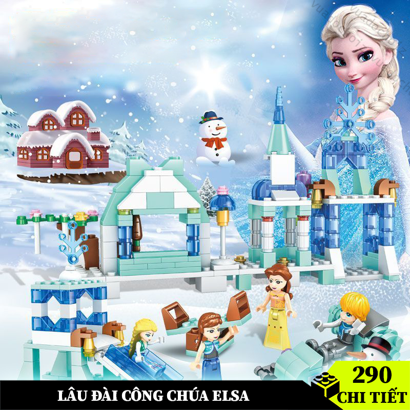 Đồ chơi lắp ráp Công chúa Elsa Snow Castle 360 chi tiết, mô hình lâu ...