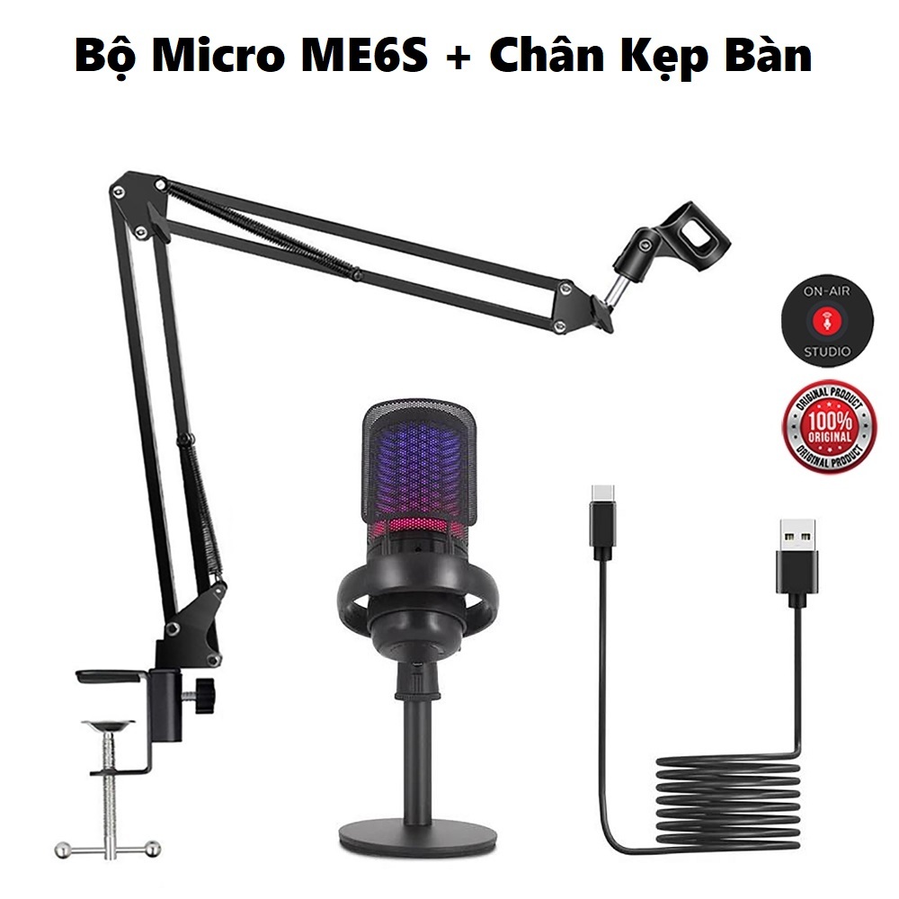 Micro Streaming, Bộ Mic Thu Âm Chuyên Nghiệp ME6S, Có Kẹp Micro, Màng ...
