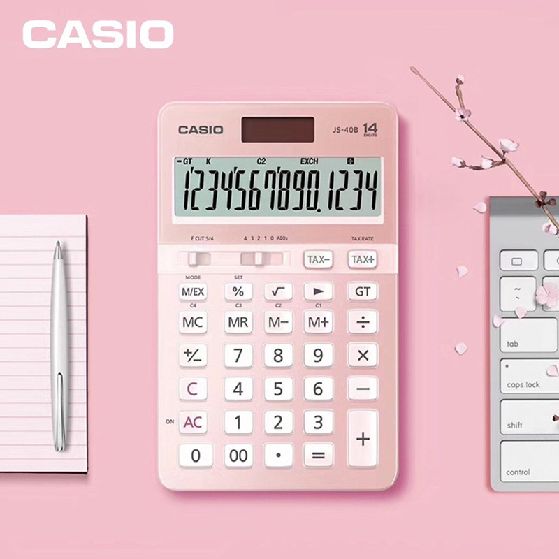 [Chính Hãng] Máy tính cao cấp Casio JS-40B-PK màu hồng dành cho kế toán, shop bán hàng - BH 5 ...