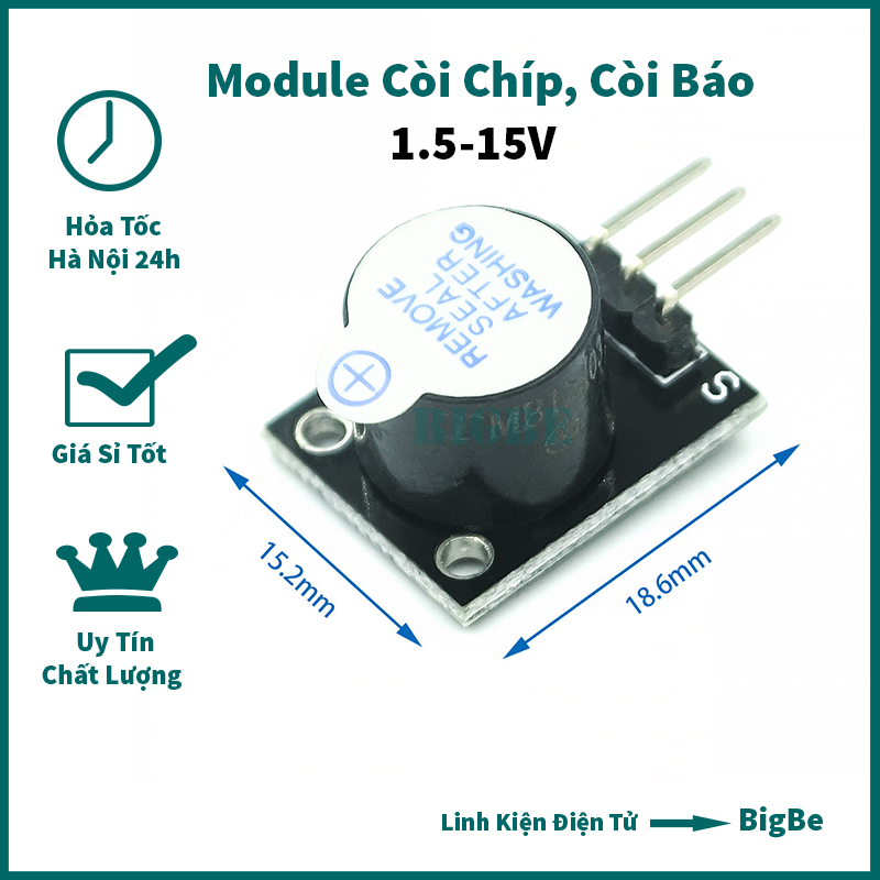 Mạch còi báo, còi chíp 1,5-15V - Buzzer còi xung | Shopee Việt Nam